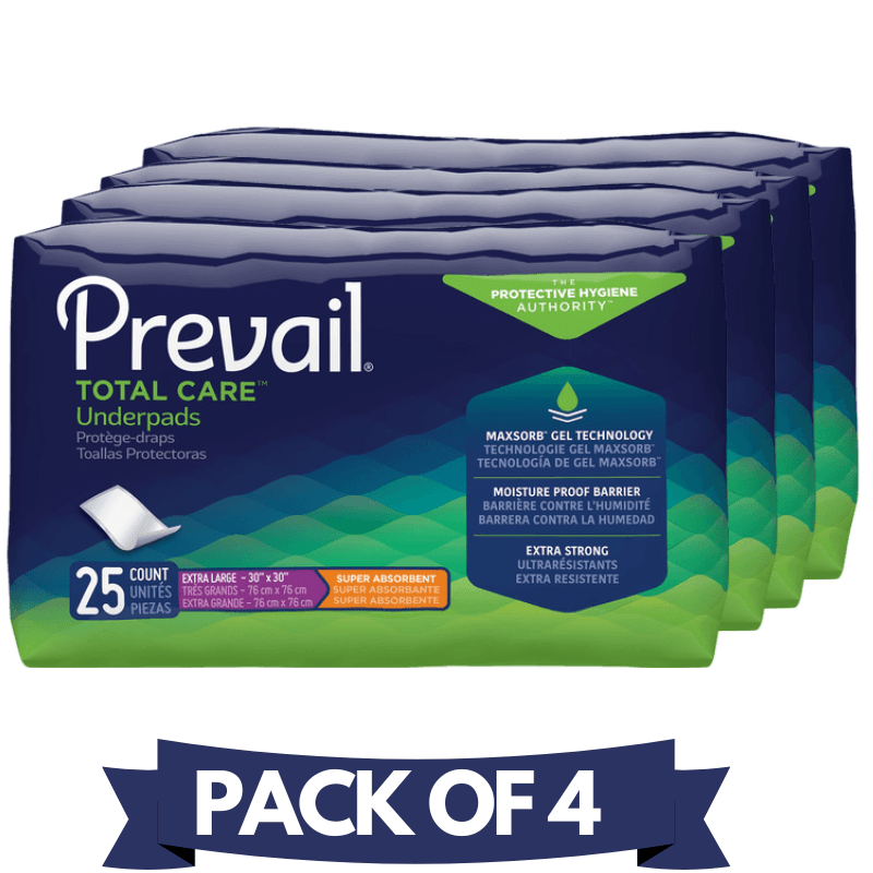 Prevail Underpads 30"x30" Heavy Absorbency, (Case of 100) - Gladwell Care